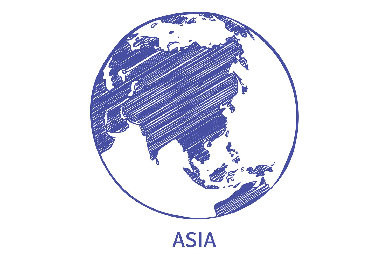Asia World Map Globe