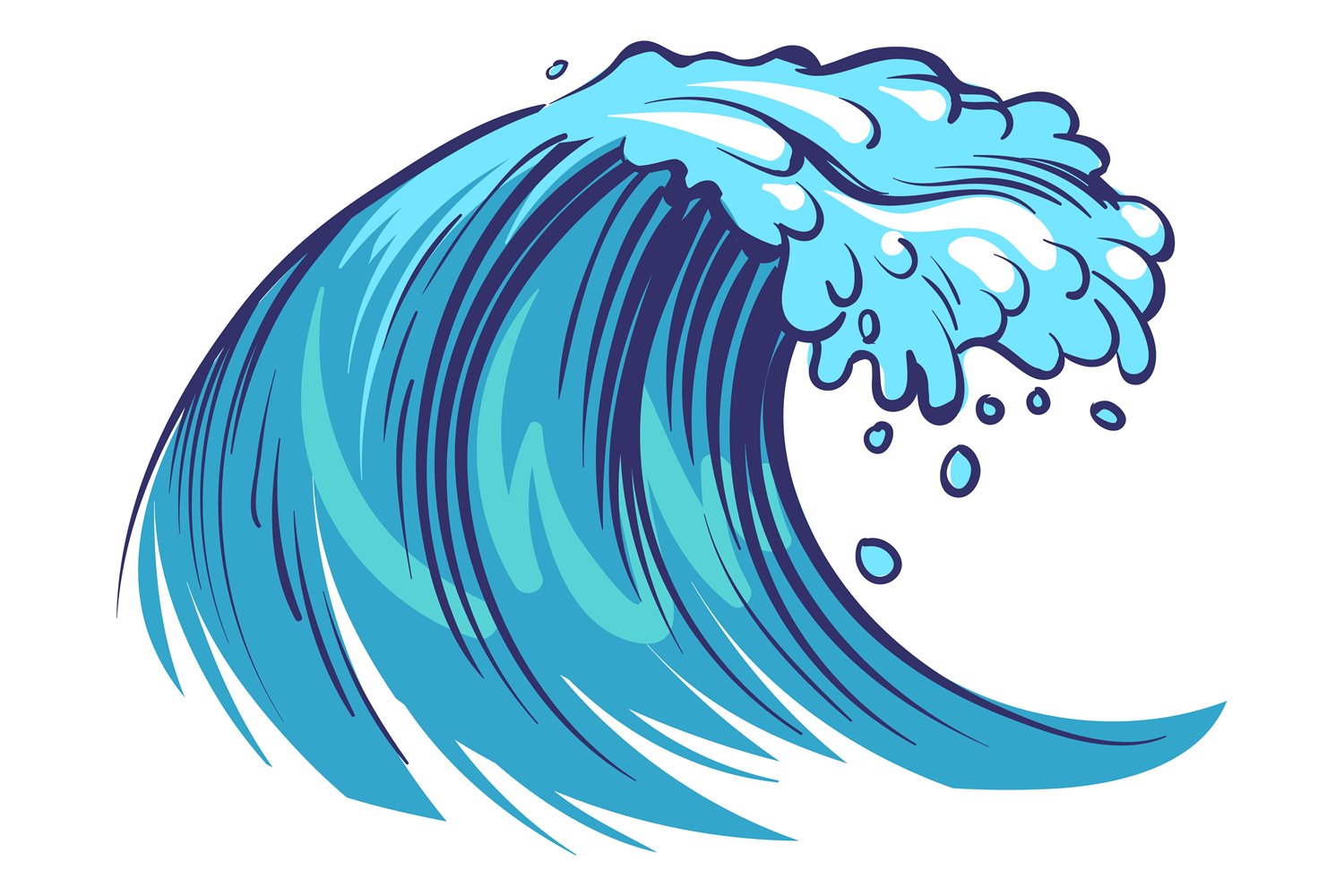 Ocean wave. Big water curl rushing down (1747457) | Illustrations ...