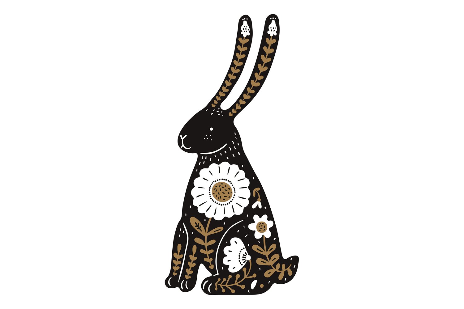 Folk Art Rabbit Drawing
