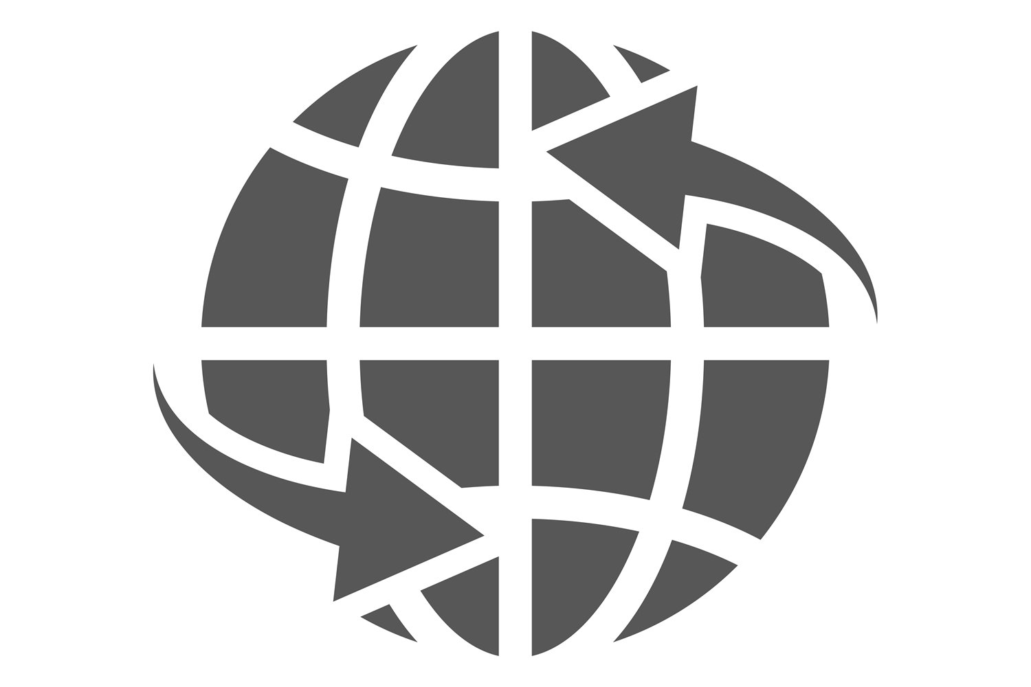 Globe icon with round motion arrows. Around world symbol (1808656 ...