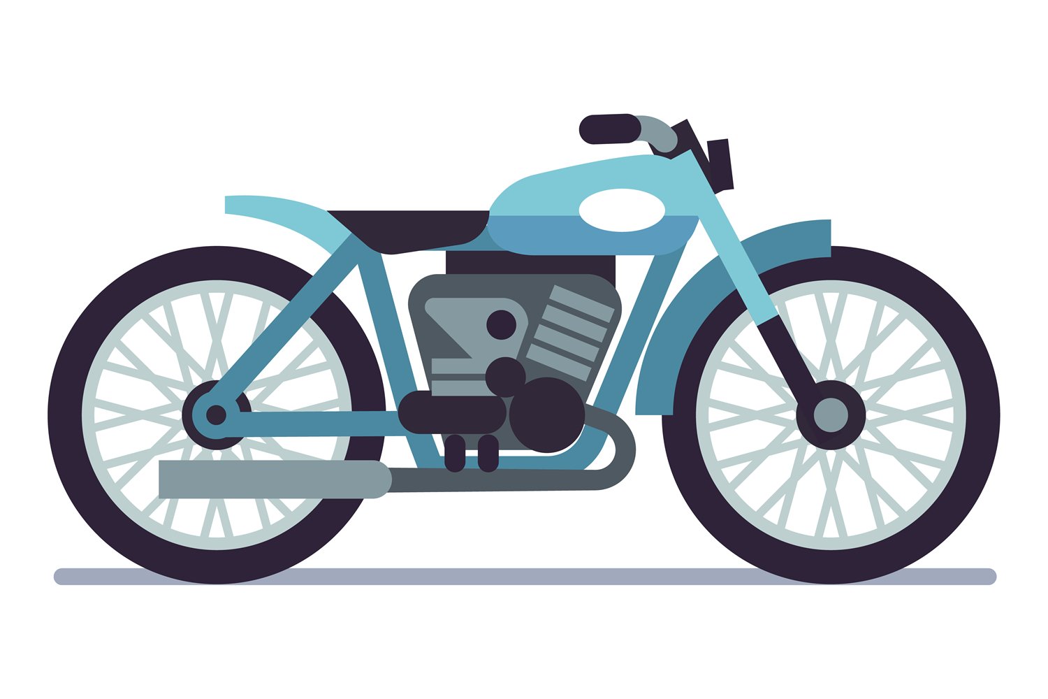 Easy Cartoon Motorcycle