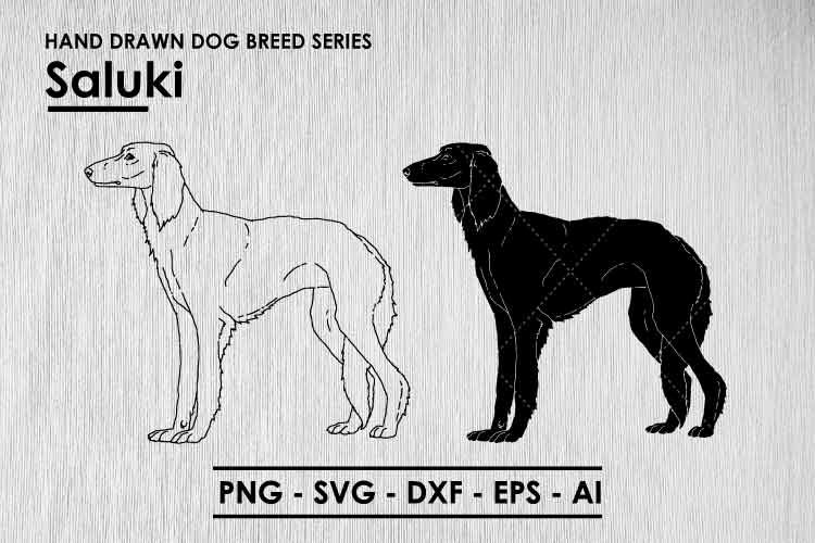 Hand Drawn Dog Breeds SVG for print, transfer, & cut files