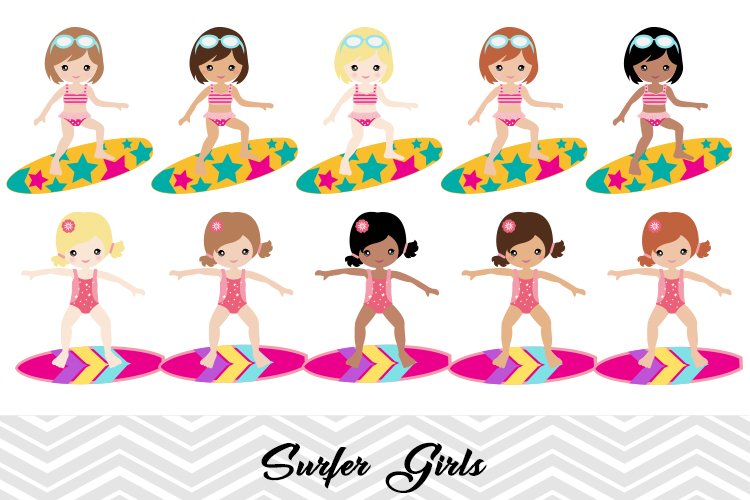 Surfer Girl Clip Art