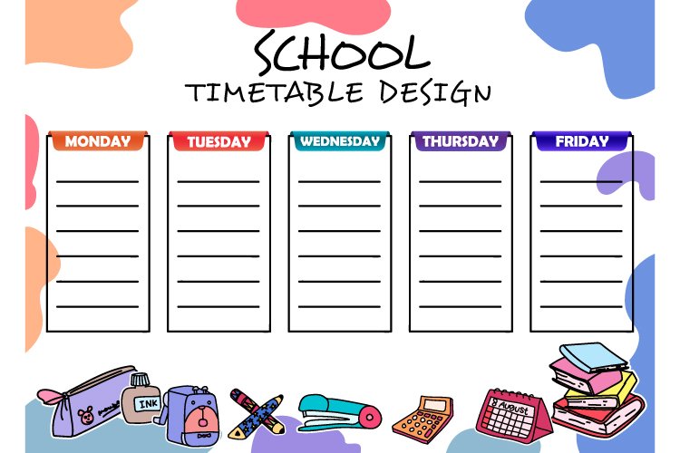 School timetable design template paper (1746954) | Customizable ...