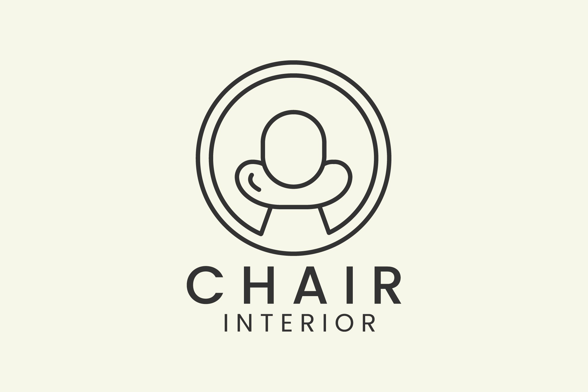 chair furniture minimalist line art logo emblem icon vector
