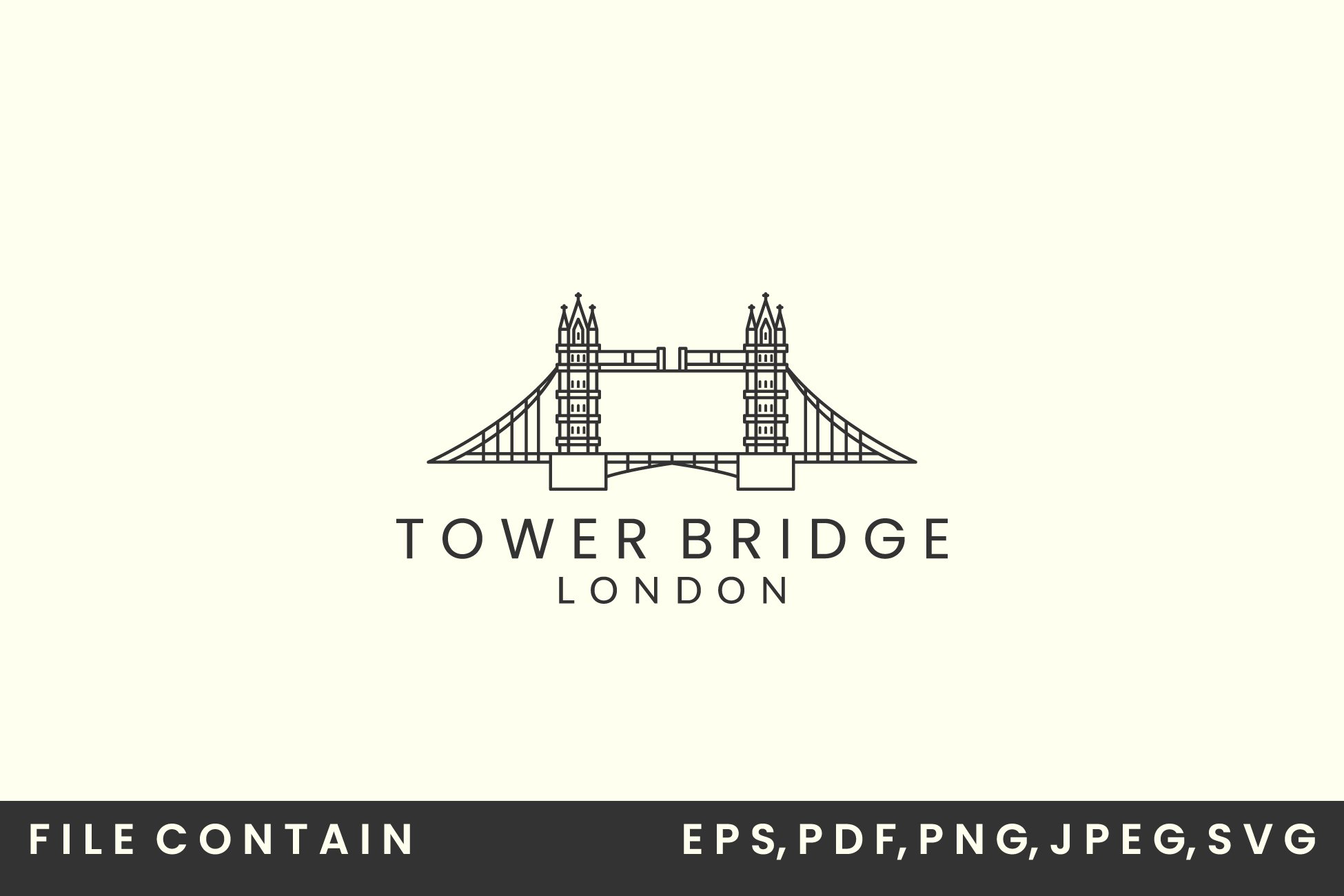 Tower Bridge Logo City Of London Skyline And River Thames Cut Out