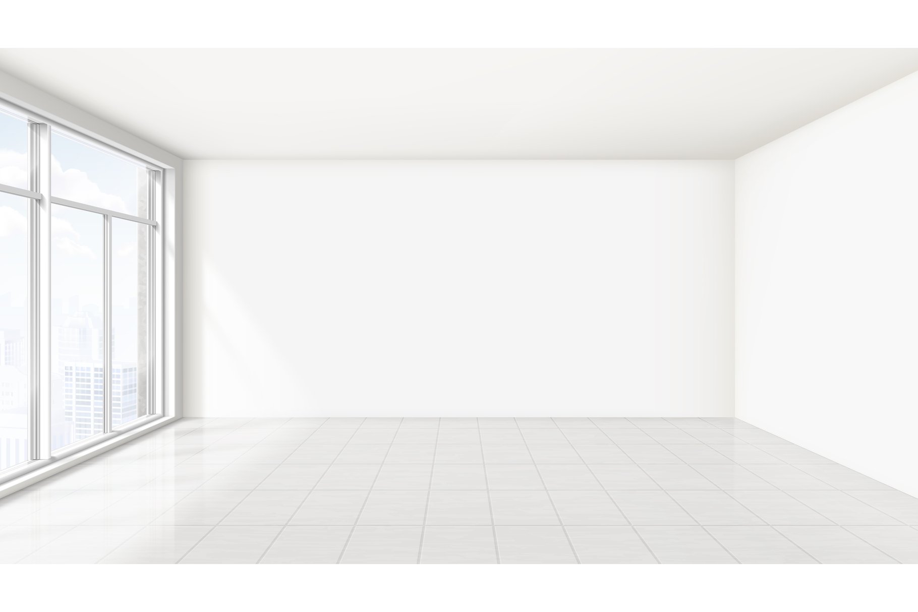 Empty Living Room Apartment Modern Interior Vector (1791990) | Icons ...