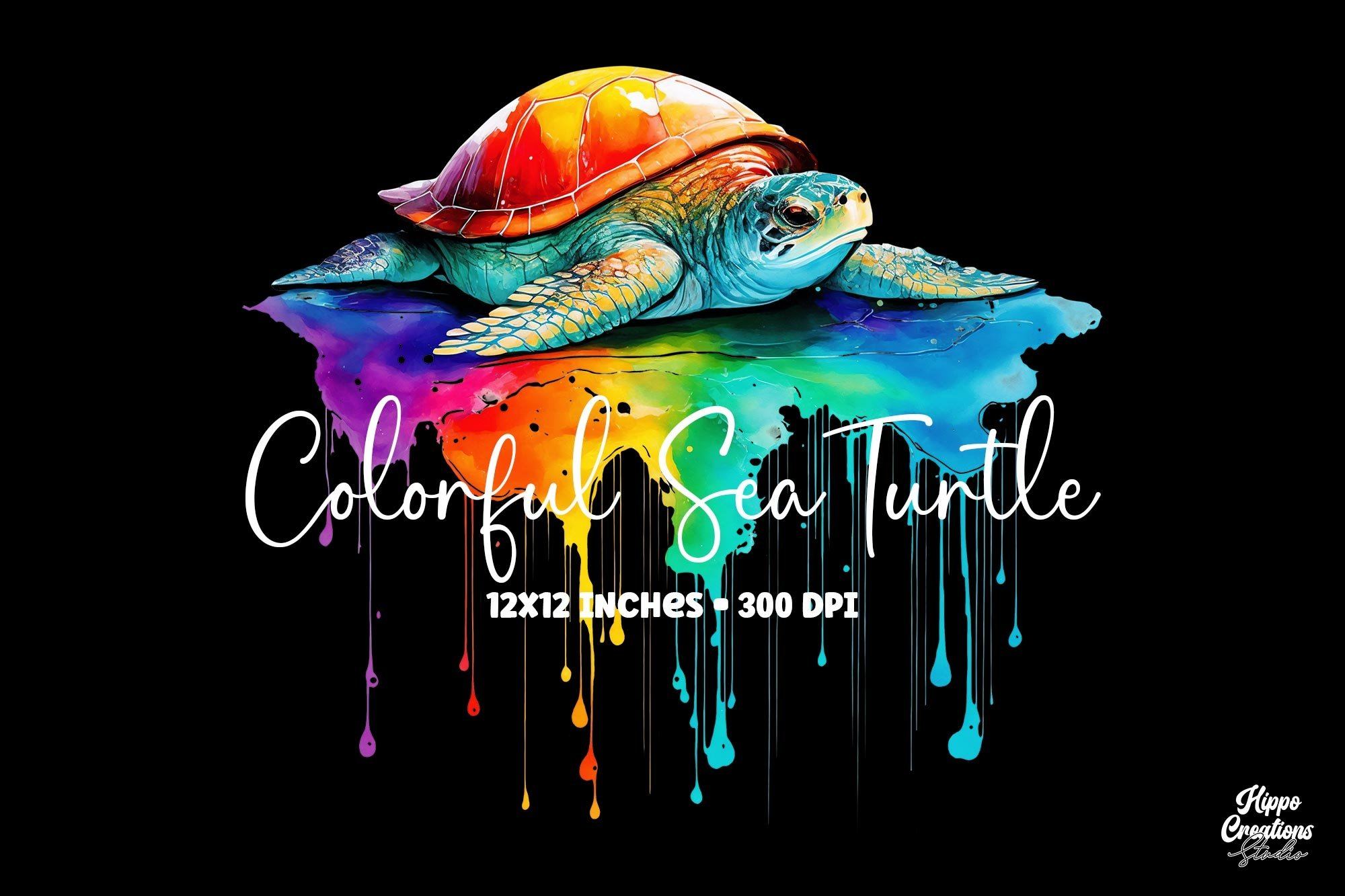 Colorful Turtles Clipart