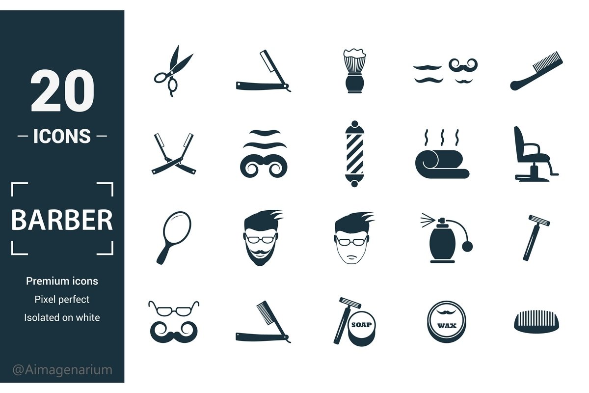 Barber Shop icon set (1773088) | Icons | Design Bundles