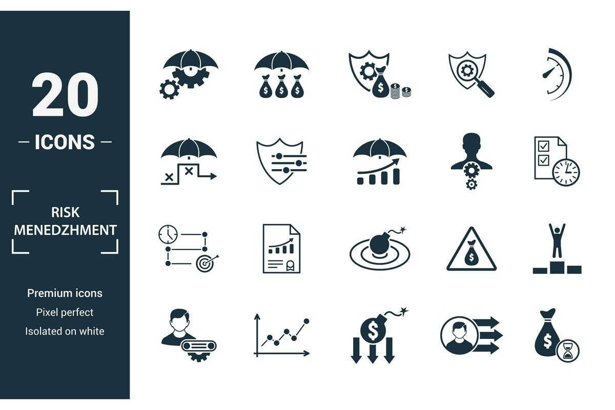 Risk Management icon set (1790580) | Icons | Design Bundles