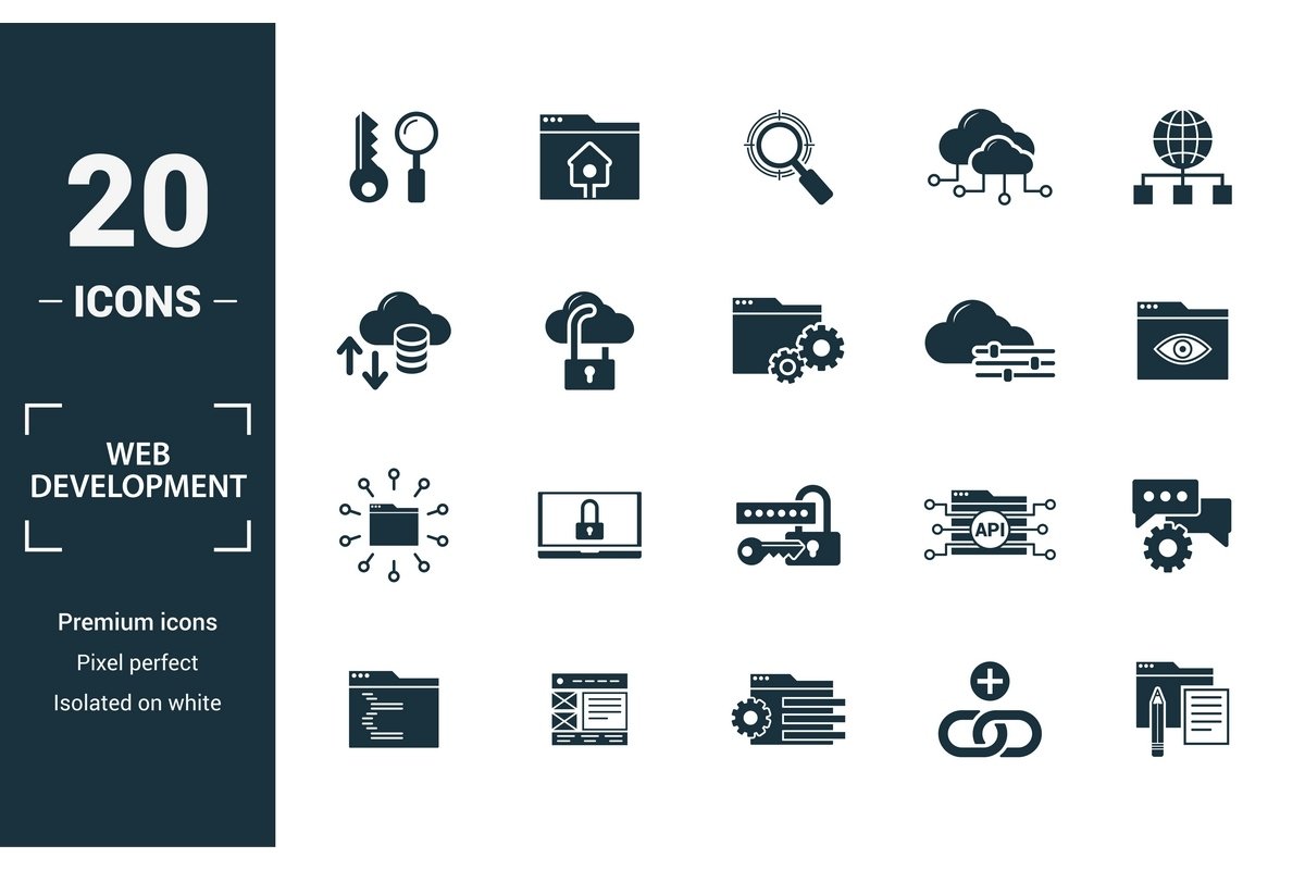 Web Development icon set (1790734) | Icons | Design Bundles