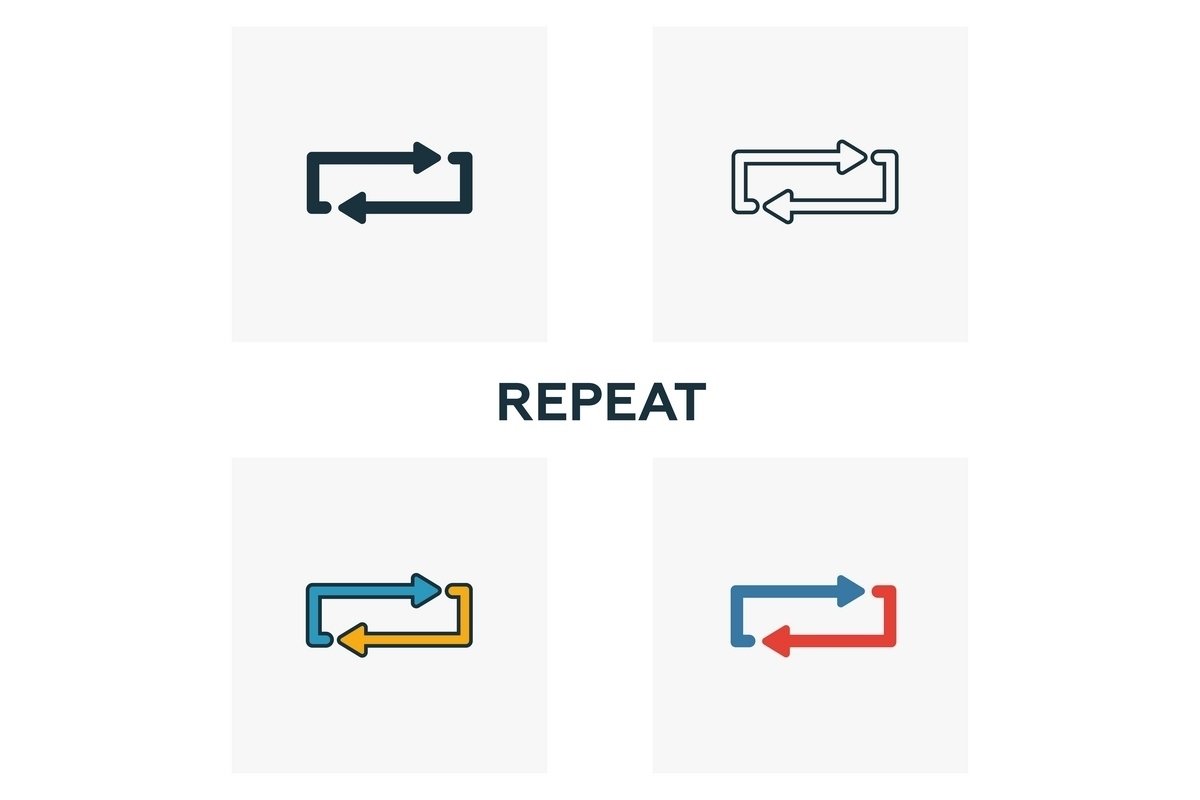 Repeat icon set (1743028) | Icons | Design Bundles