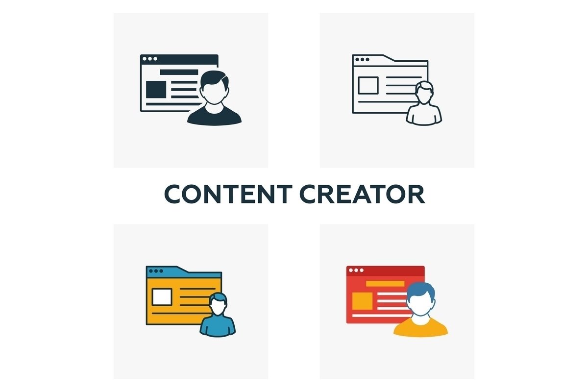 Content Creator icon set (1763343) | Icons | Design Bundles