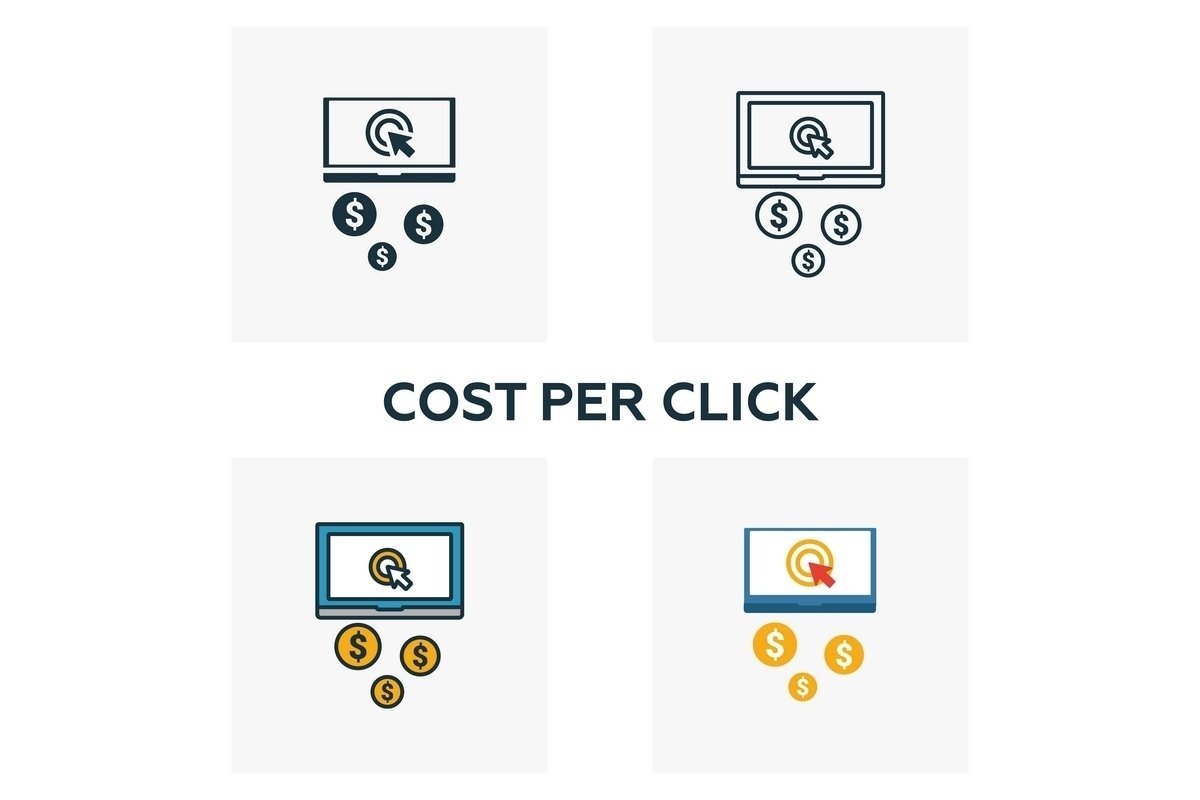 Cost Per Click icon set (1763368) | Icons | Design Bundles
