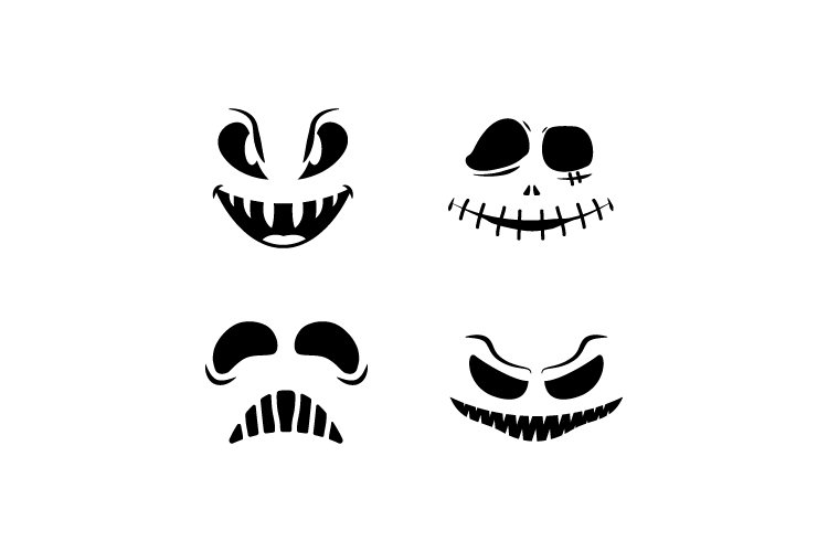 Set of monster face design (1745192) | Vectors | Design Bundles