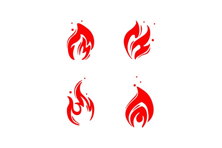 Set of red fire design vector collection 01 (1746149) | Vectors ...