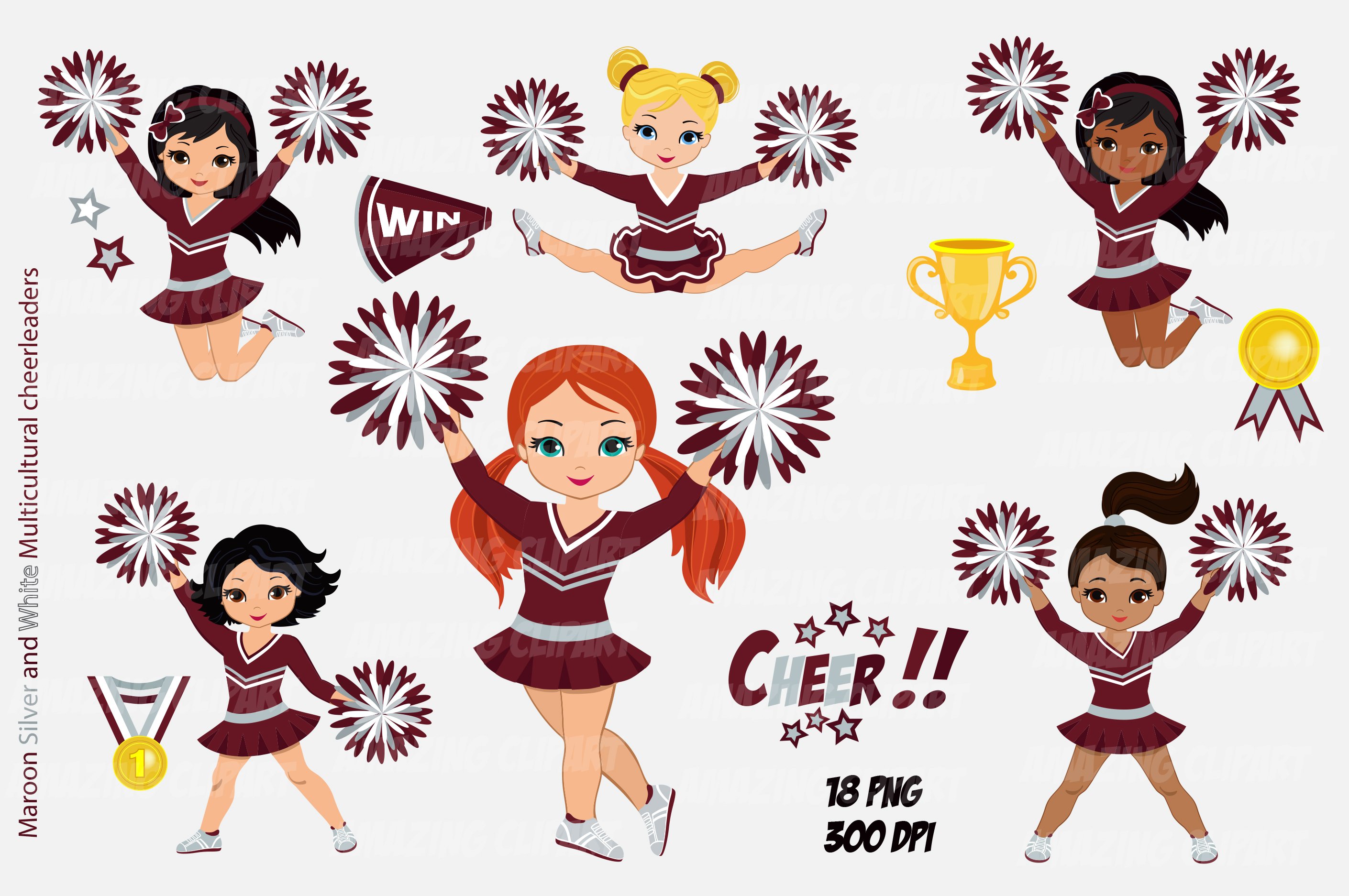 Straddle Position Cheerleading Clipart