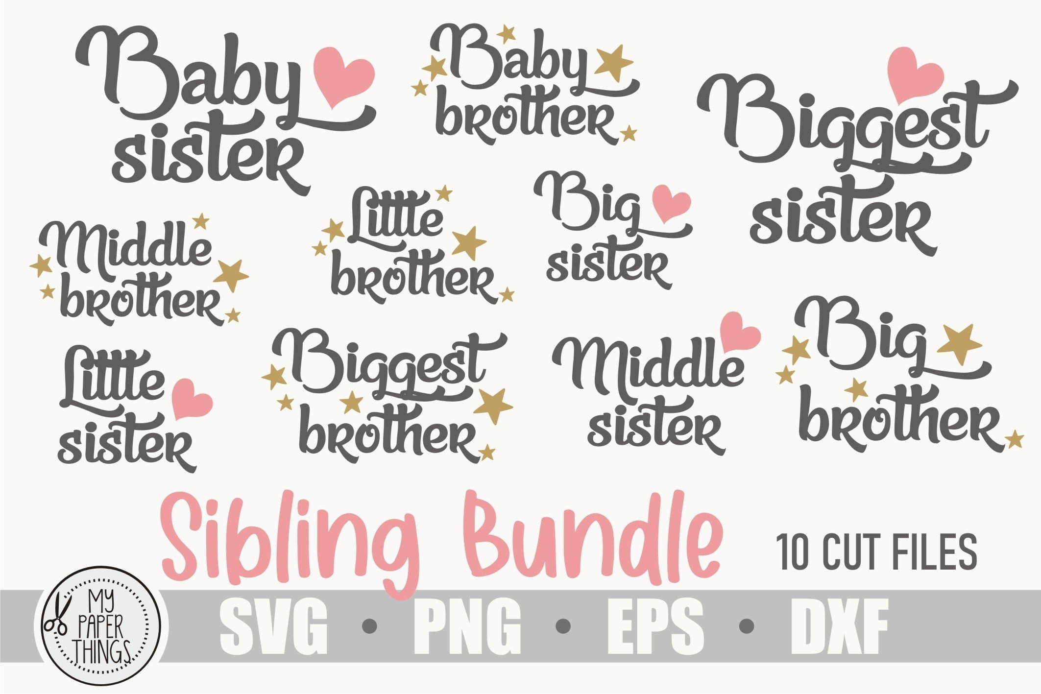 Drawing & Illustration Art & Collectibles hand lettered sibling svg jpg ...