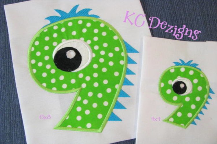 Silly Monster Number 9 Machine Applique Embroidery Design (1767088 ...