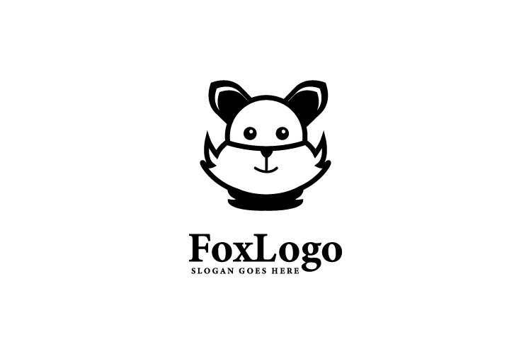 Simple fox logo design template