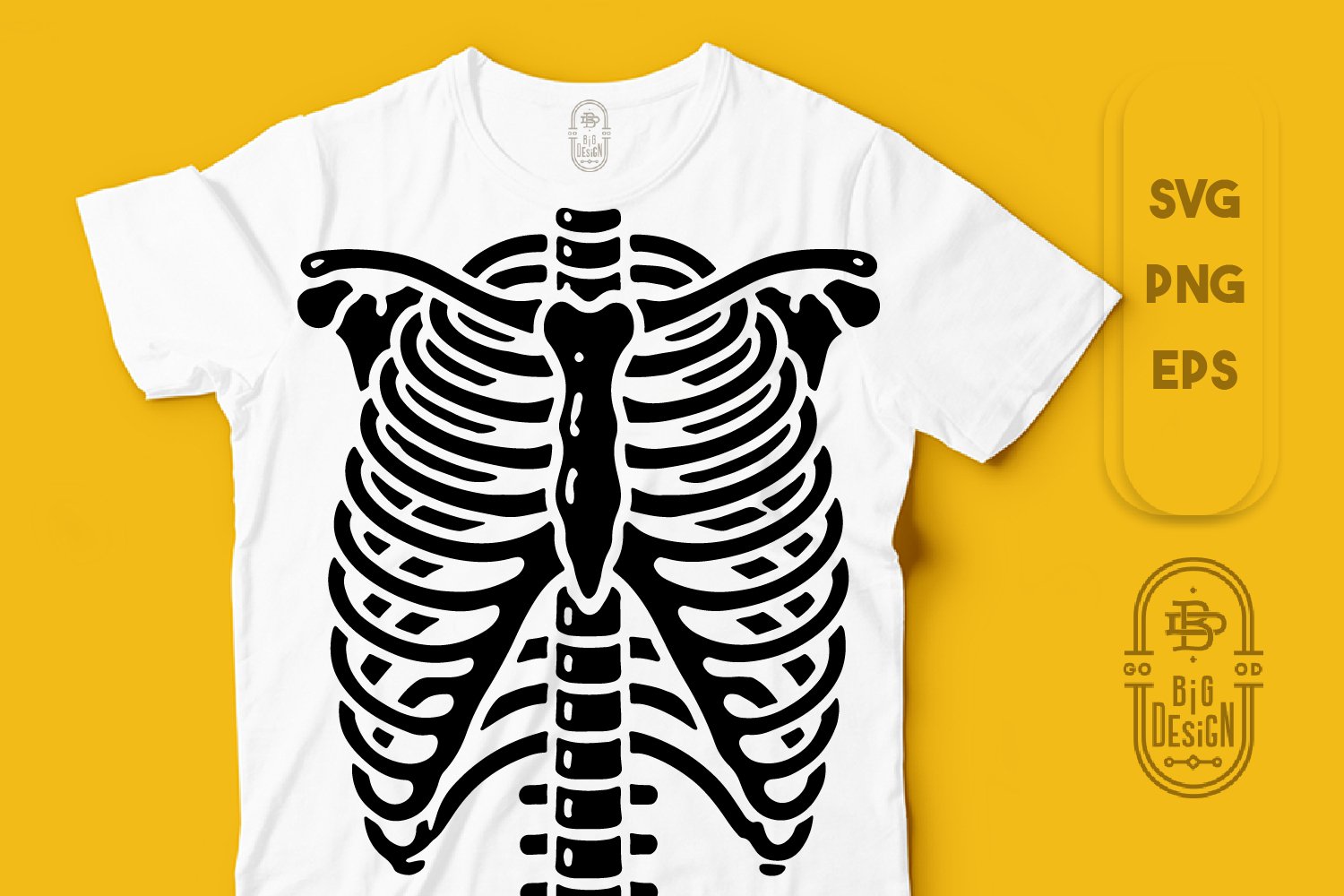 Skeleton Rib Cage Shirt Template