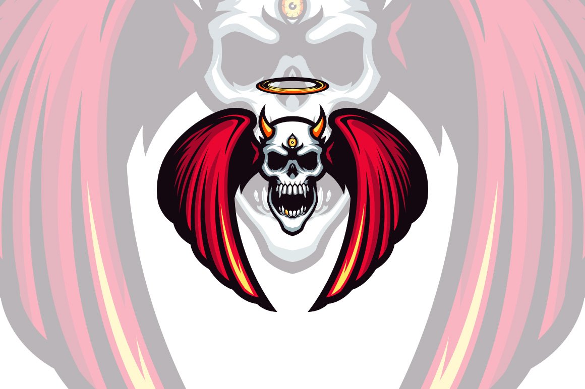 Red Winged Skull (1838119) | Logos | Design Bundles