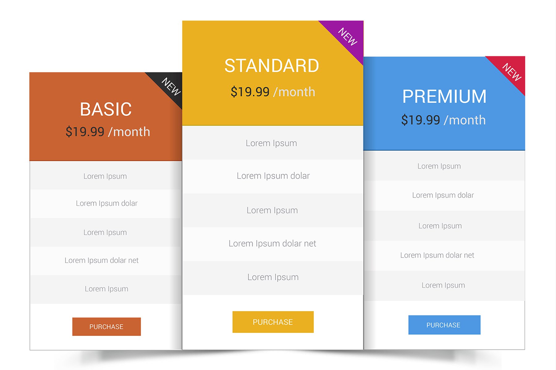 Minimal Pricing Table (410167) | Customizable Templates | Design Bundles