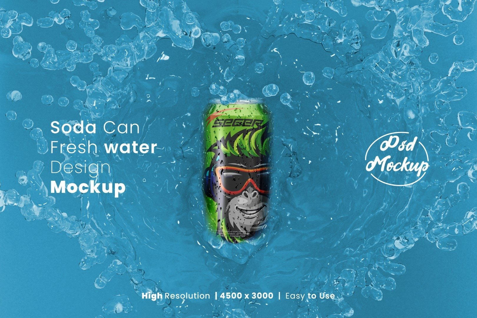 soda water fresh logo mockup psd (1755488) | Branding | Design Bundles