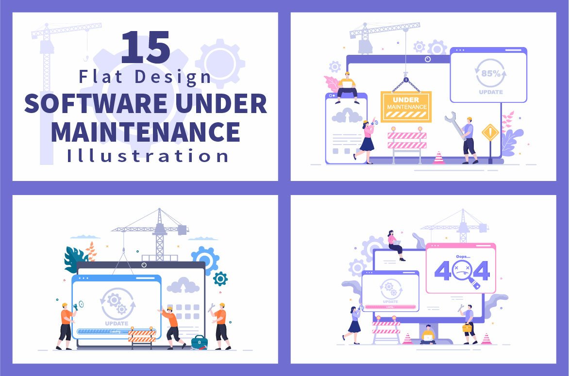 15 Software System Under Maintenance Vector Illustration (1607128 ...