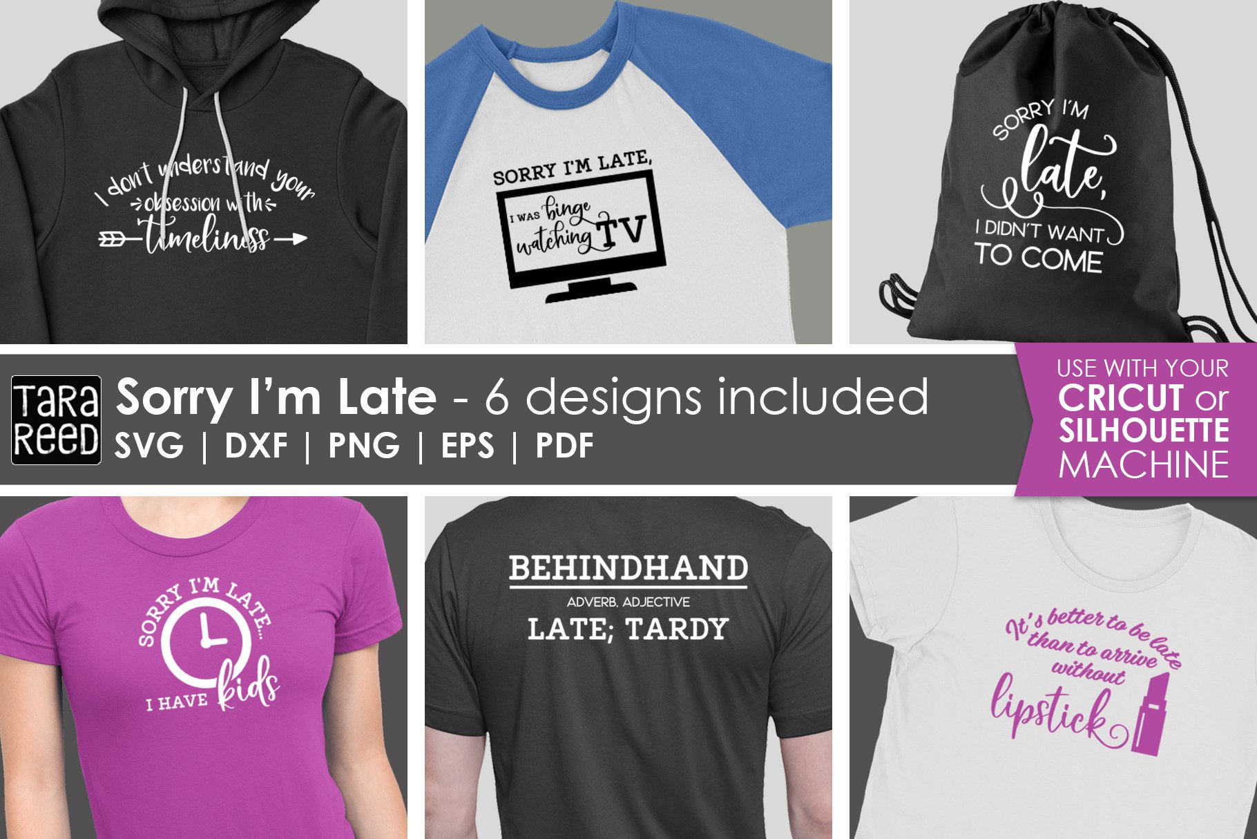 Sorry Im Late SVG for Cricut - Running Late Shirt Designs