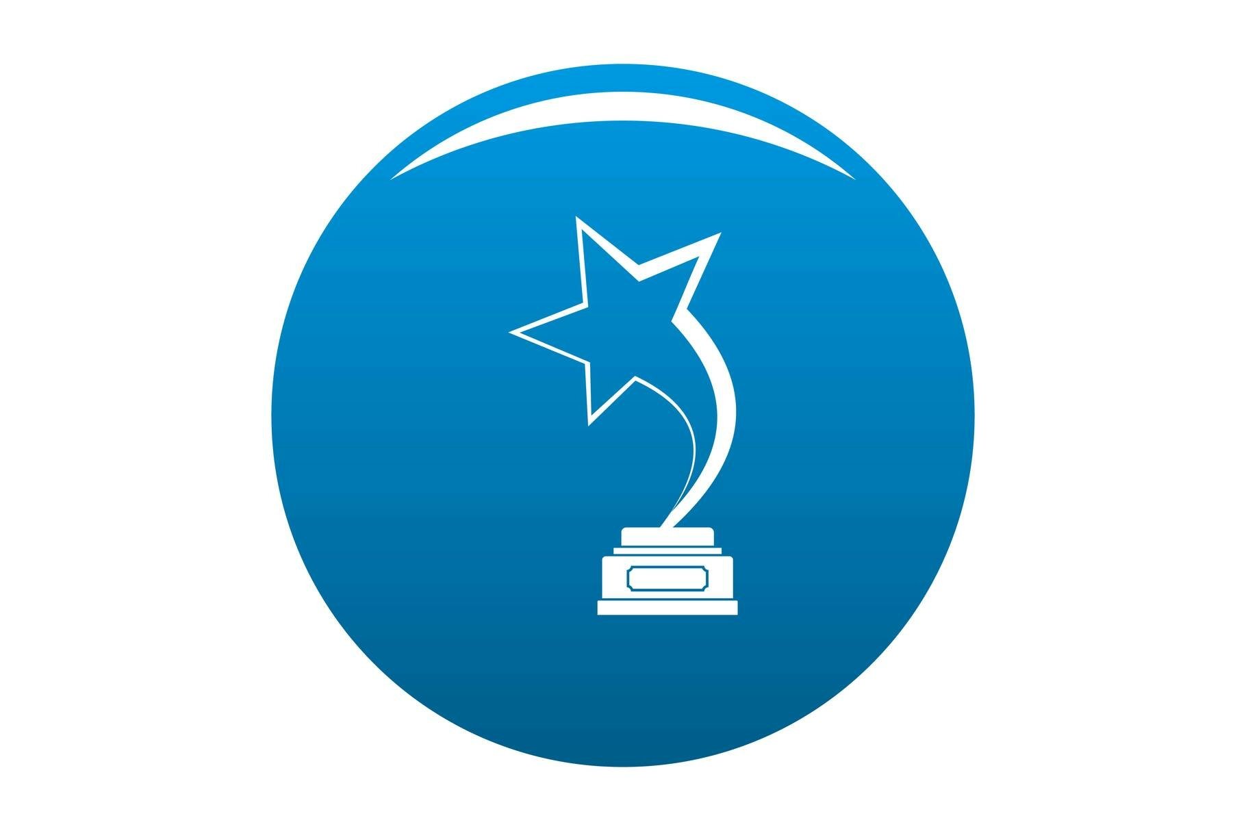 Star award icon blue vector (1464958) | Icons | Design Bundles