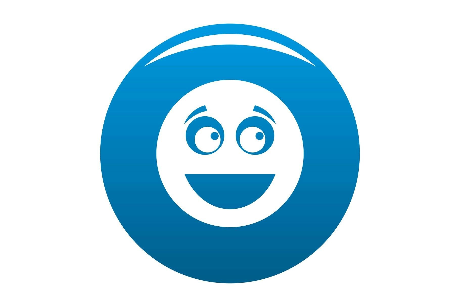Smile icon blue vector (1465048) | Icons | Design Bundles