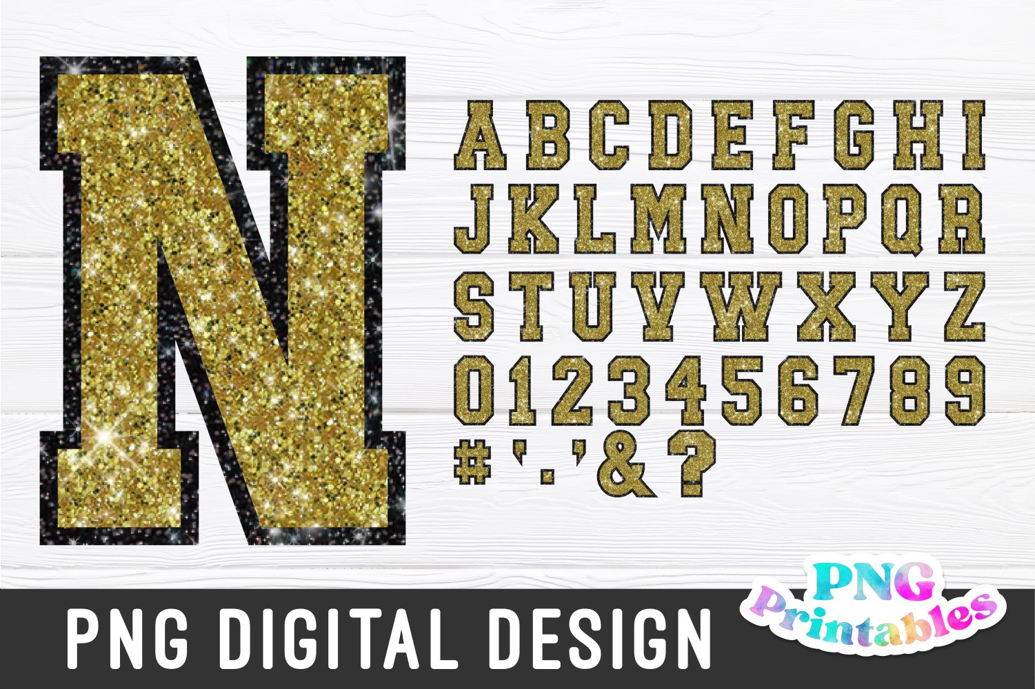 The Letter N In Glitter