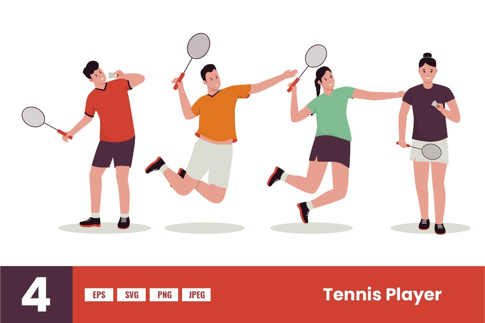 Badminton Players Vector