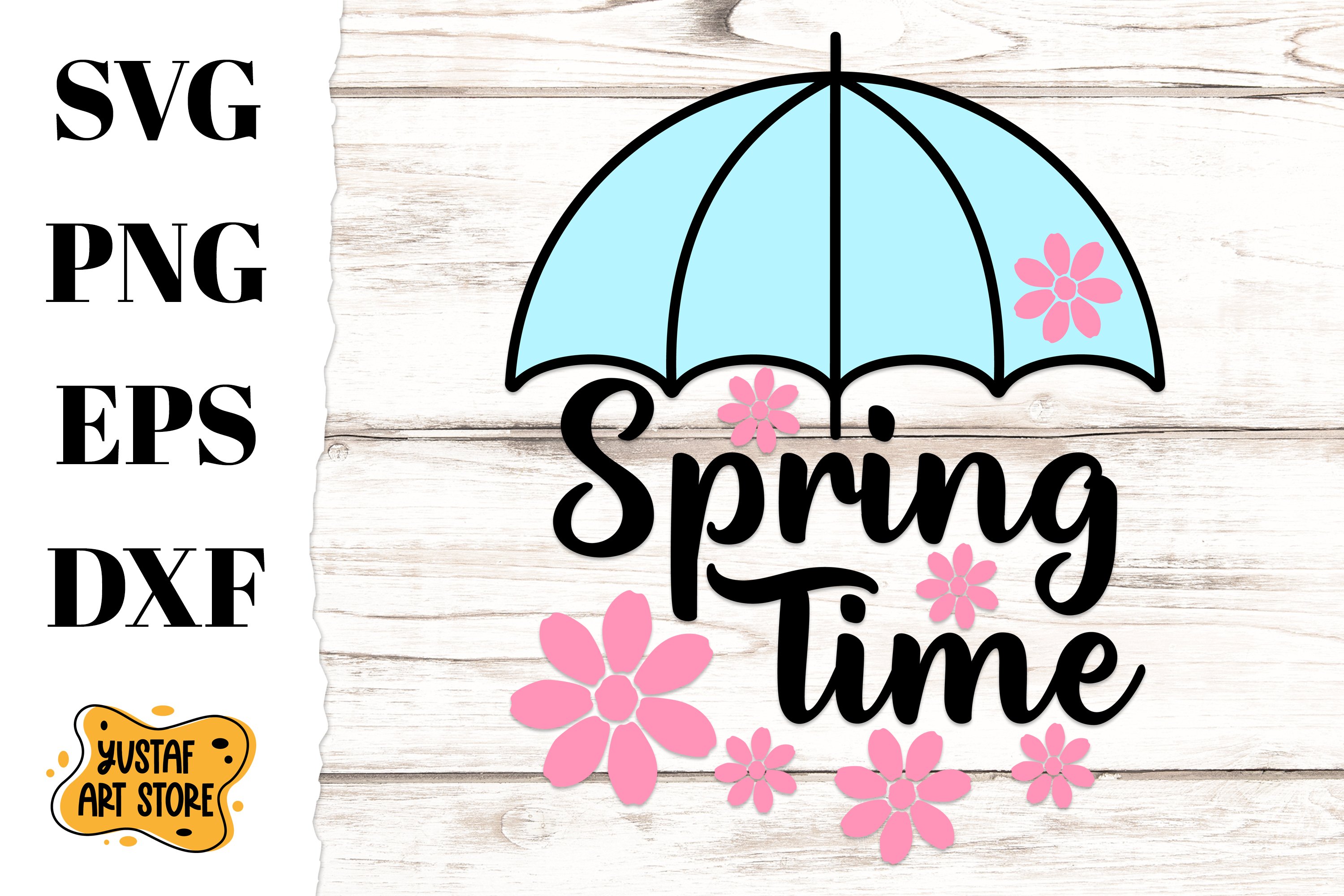 Spring time SVG with umbrella and flowers illustration (1810865) | SVGs ...