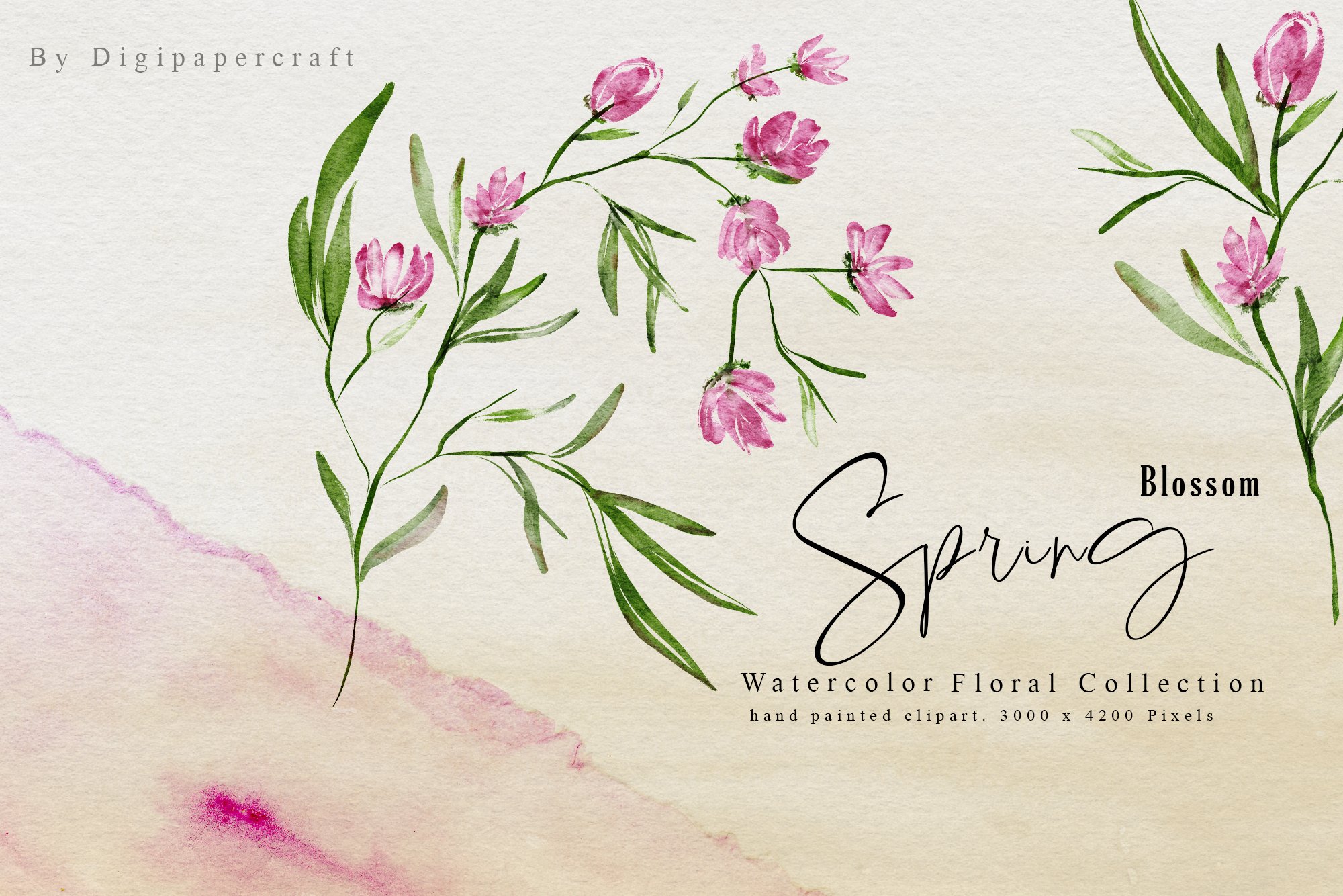 Spring Watercolor Floral Clipart, Wild florals, Png Bouquet (1475775 ...