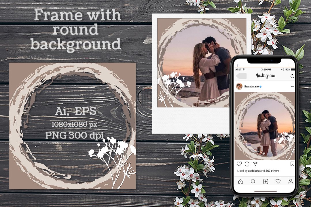 Square frame with a round center