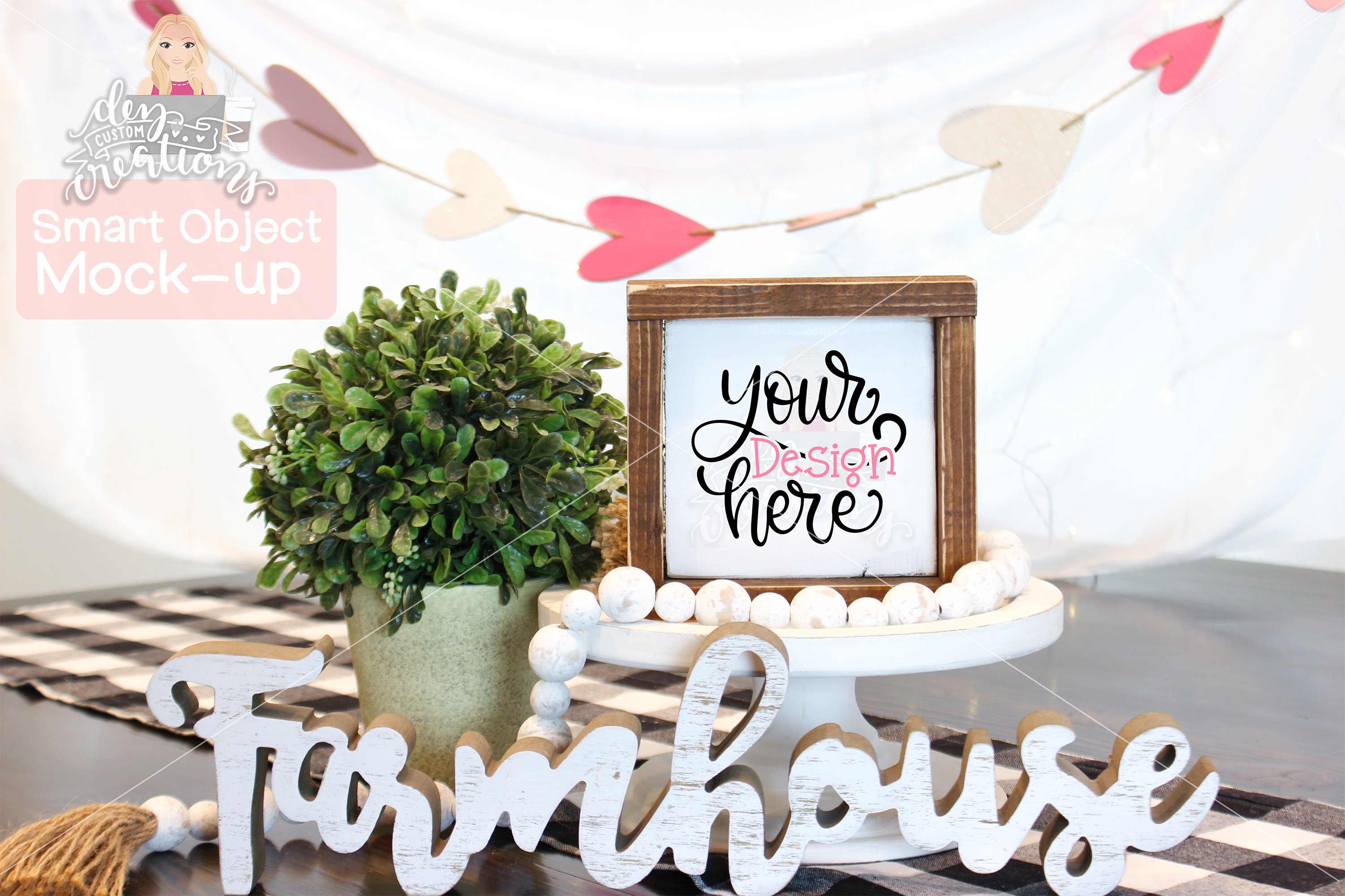 Square Sign Smart Object Mock Up for Valentine's Day (1756762) | Craft ...