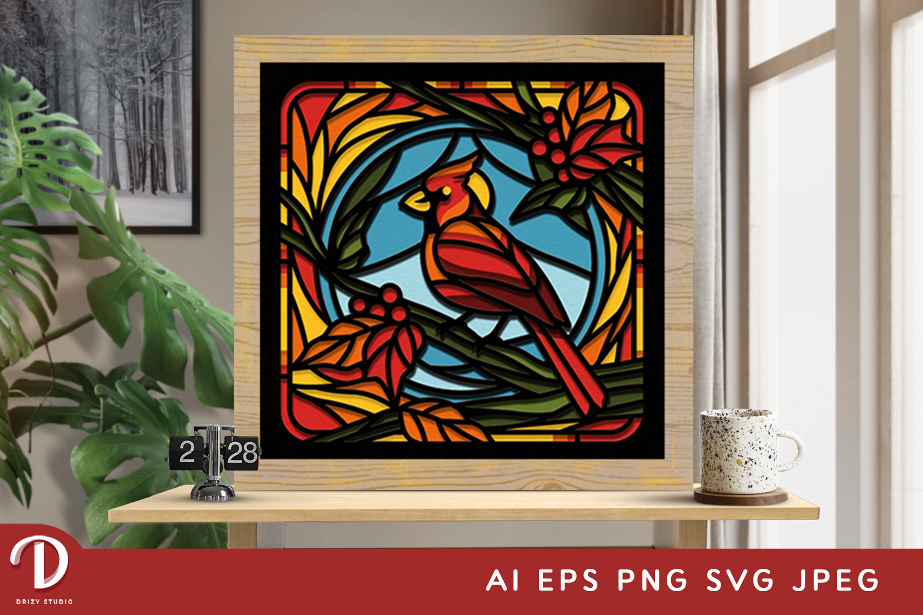 Diamond Tech Studio Pro Pre-Cut Stained Glass Kit - Cardinal Design ...