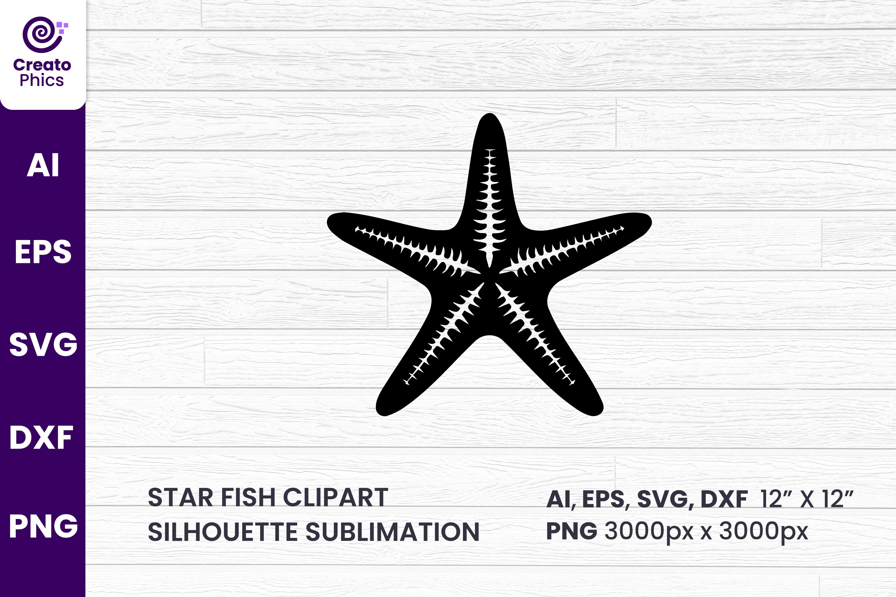 Starfish Silhouette Clip Art