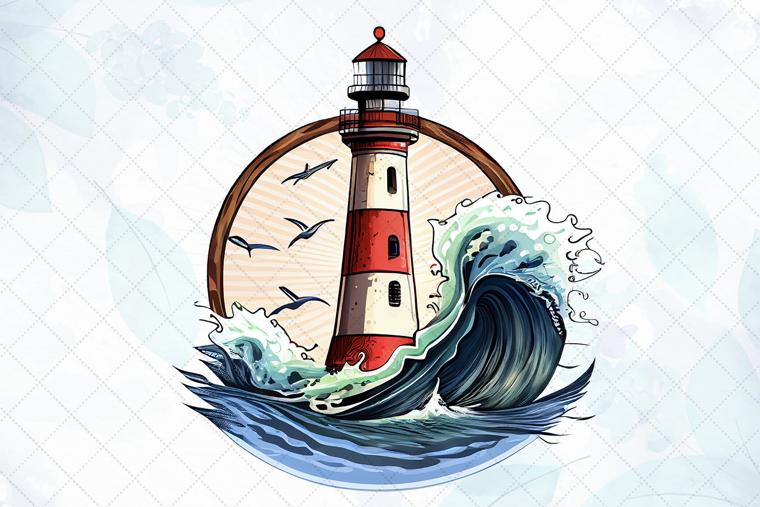 Ship And Lighthouse Drawing
