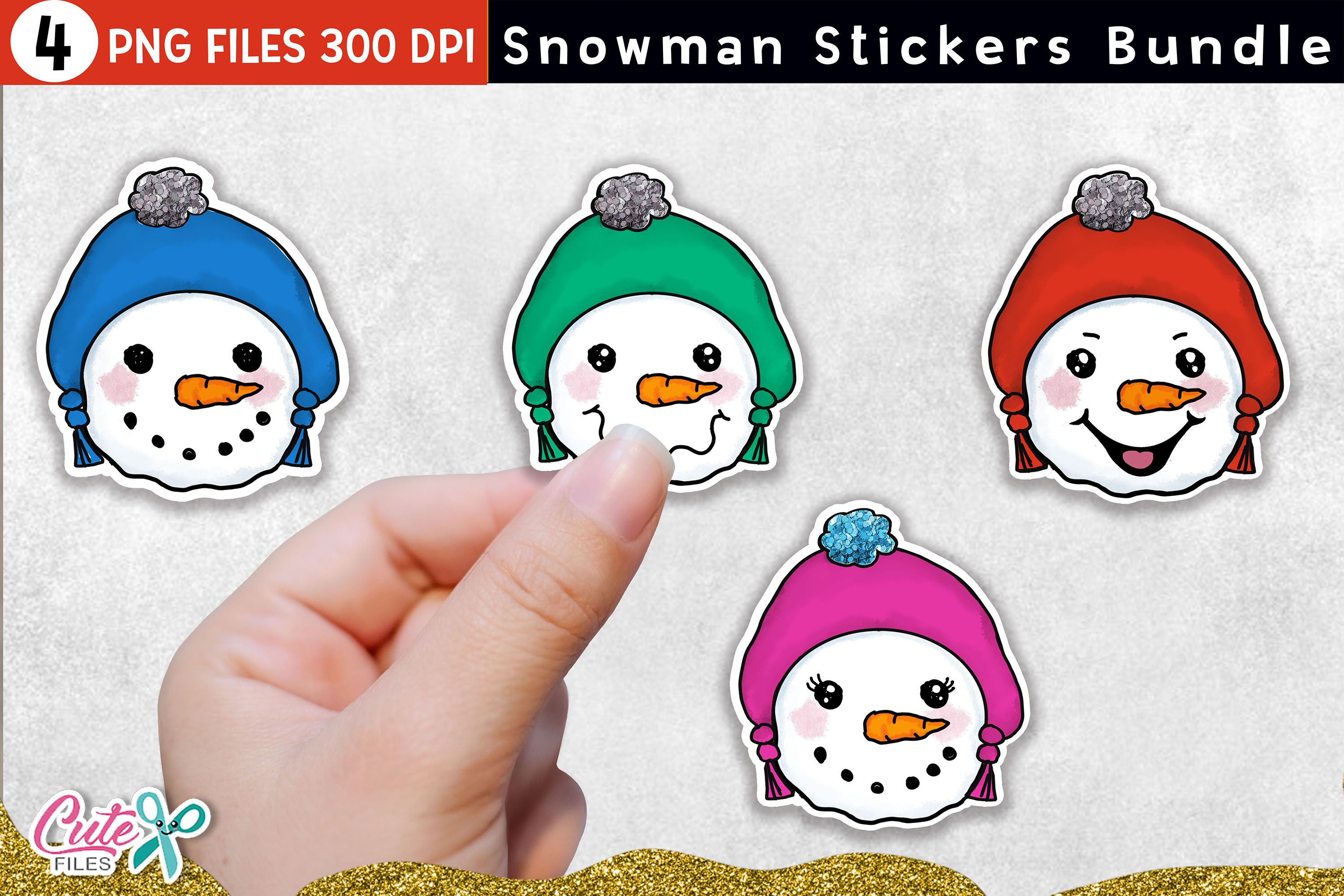 Christmas snowman for print and cut stickers (1366480) | Stickers ...
