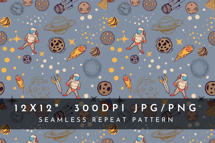 Spaceman Kids Seamless Repeating Pattern Astronaut Seamless (2196313 ...