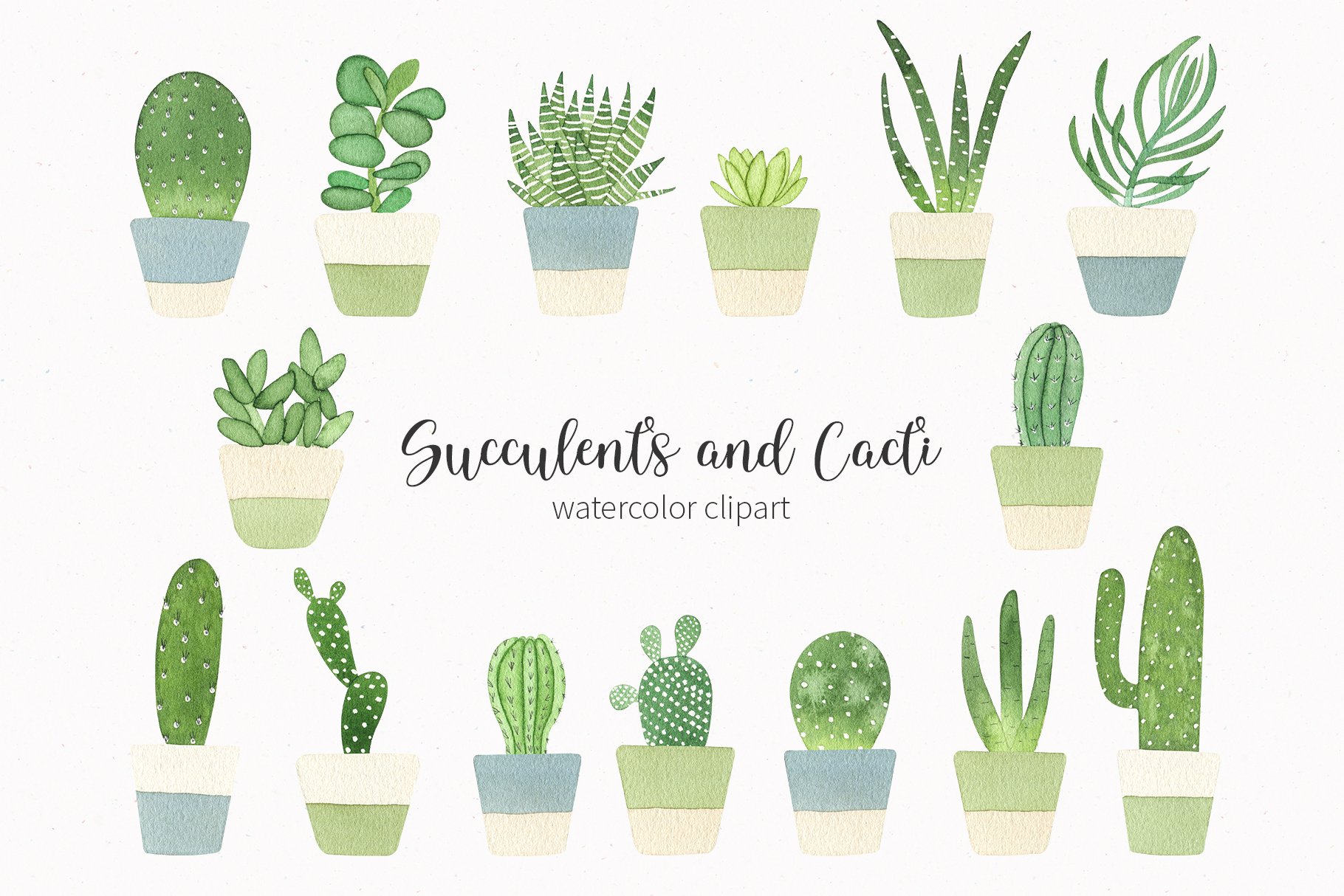 Succulent and cactus watercolor clipart (1163883) | Illustrations ...