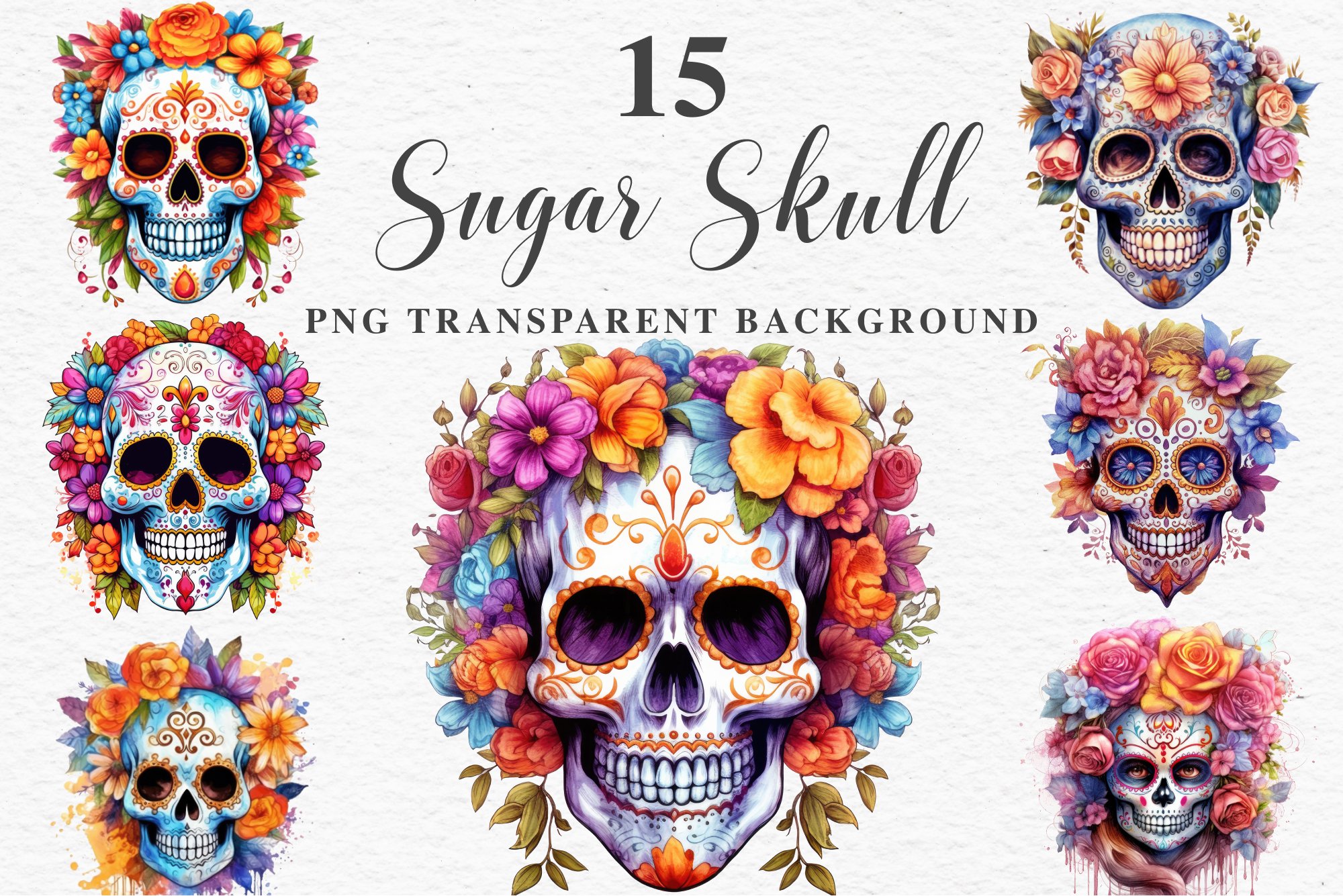 Sugar Skull Halloween Clip Art Halloween, Mexican Sugar Skull, Dia De