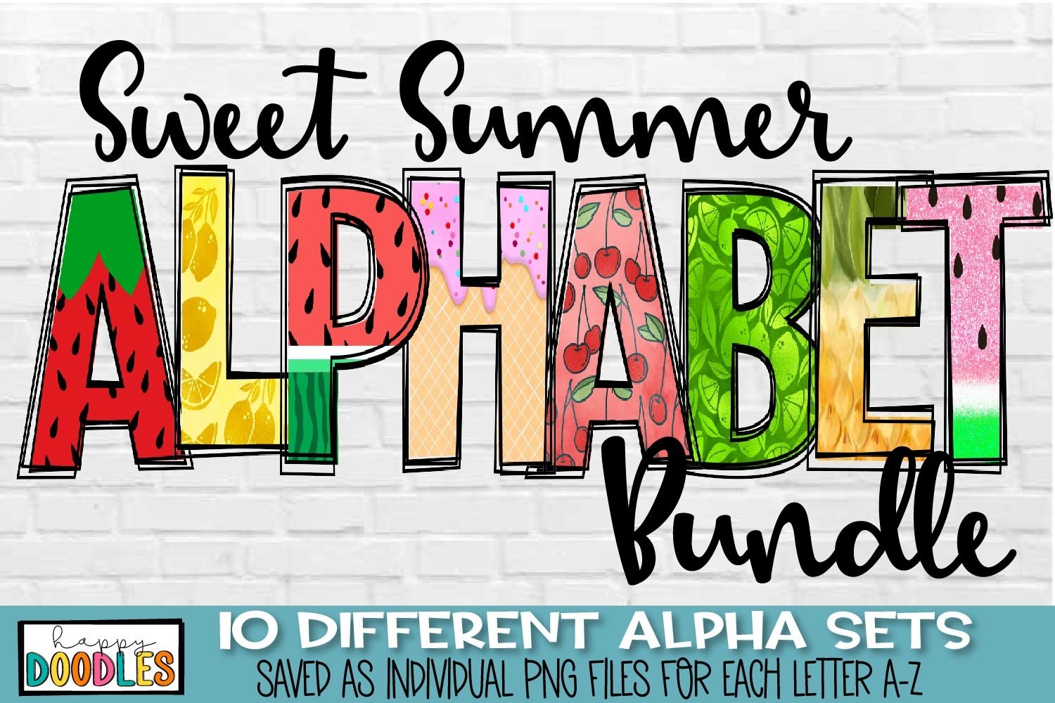 Flower Doodle Alphabet PNG Commercial Use Summer Floral Letters ...