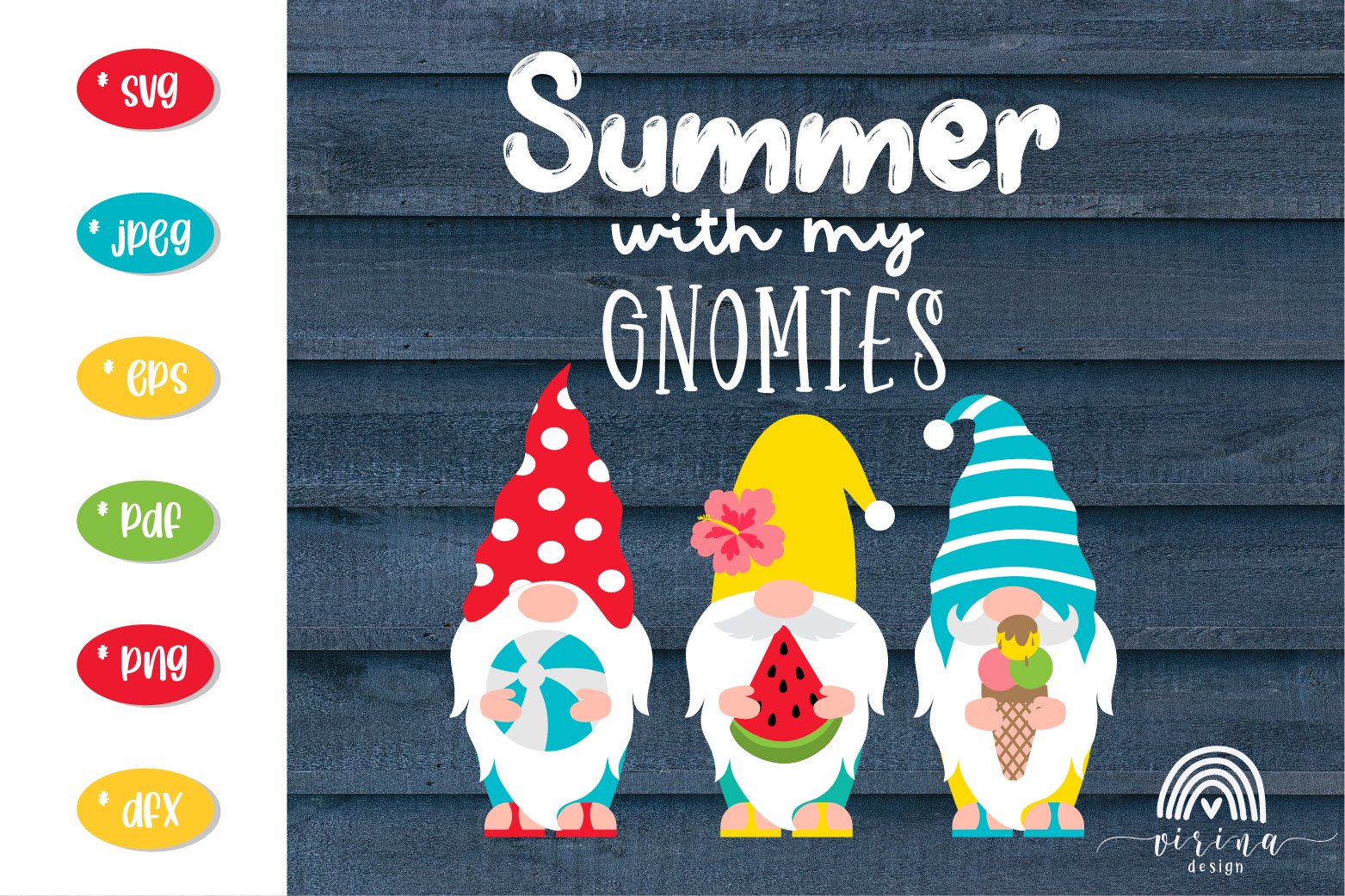 Summer Gnomes SVG Bundle for Cutting Machines