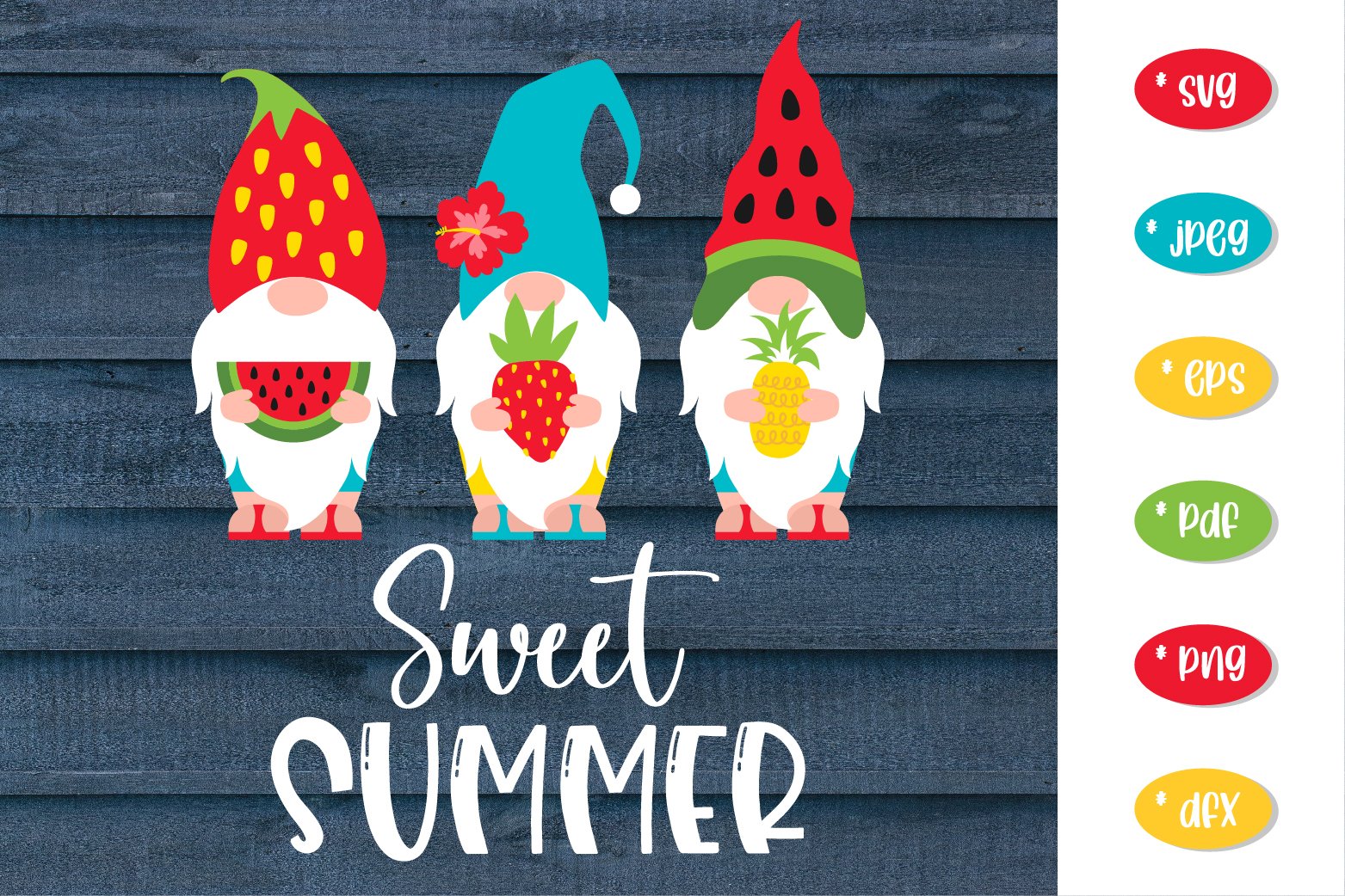 Summer Gnomes SVG Bundle for Cutting Machines