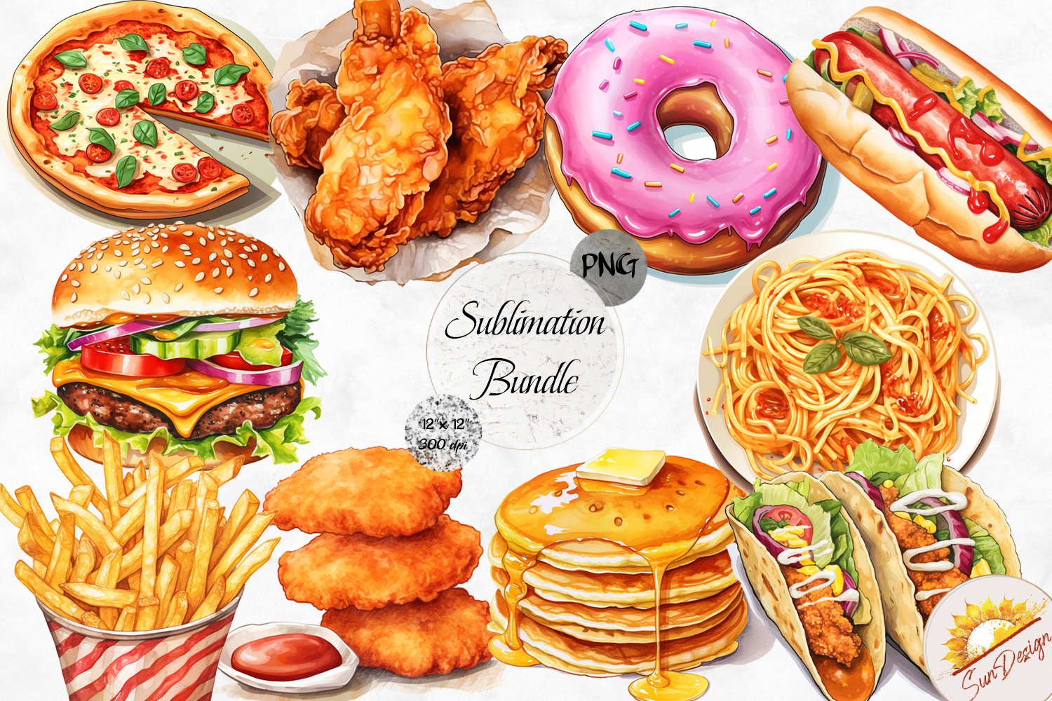 Junk Food Borders Clip Art