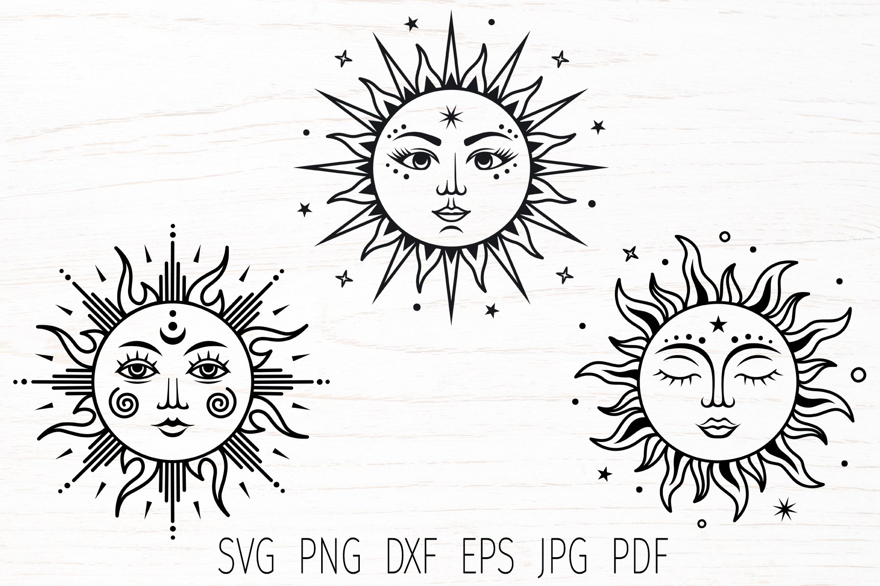 sun and moon celestial design svg file for Cricut boho svg Bohemian sun ...
